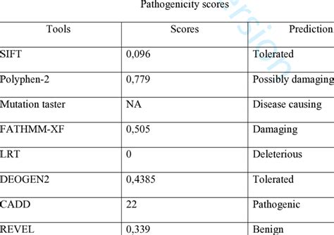 In Silico Prediction Tools Used For The Analysis Of The Bmpr2 Variant
