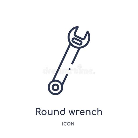 Linear Wrench And Nut Icon From Construction Tools Outline Collection Thin Line Wrench And Nut