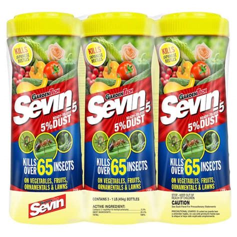 Sevin 1 Lb Ready To Use 5 Dust Garden Insect Killer Shaker Canister
