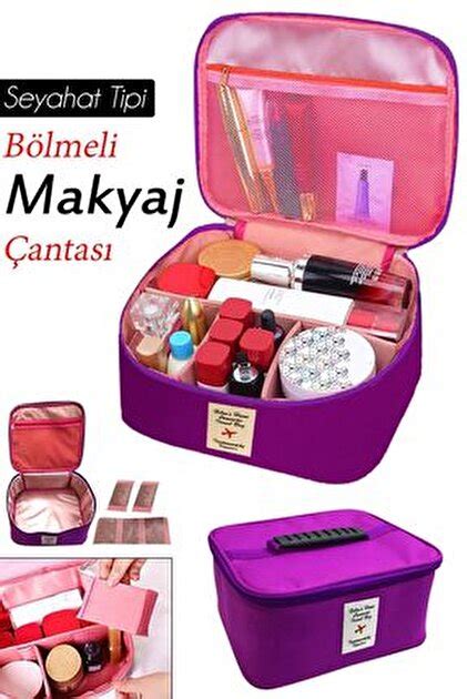 Arnee Şeffaf Çift Bölmeli Fileli Büyük Kadın Seyahat Kozmetik Bakım Plaj Makyaj Çantası Valiz