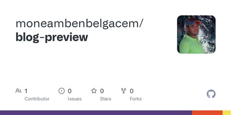 GitHub Moneambenbelgacem Blog Preview