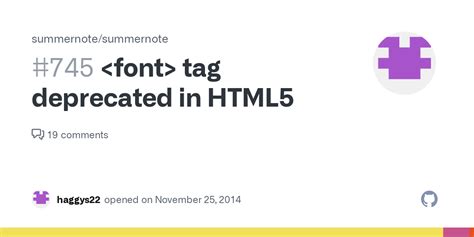 Tag Deprecated In Html5 · Issue 745 · Summernotesummernote · Github