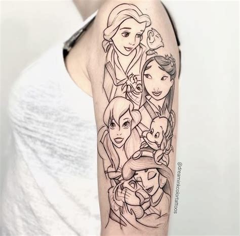 Disney Princess Collage Tattoo