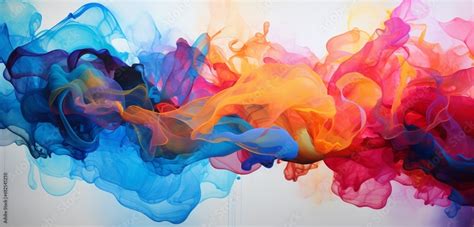 Witness The Play Of Acrylic Ink In Vibrant Colors Floating On Water Forming An Amorphous