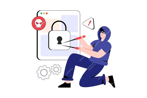 Premium Vector Cyber Attack Flat Style Design Vector Illustration Stock Illustration