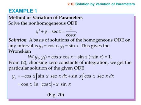 2.10 Solution by Variation of Parameters Section 2.10 p1. - ppt download