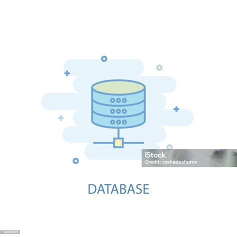 데이터베이스 라인 최신 유행 아이콘입니다 간단한 선 컬러 일러스트 빅 데이터 세트에서 데이터베이스 기호 플랫 디자인입니다 Ui