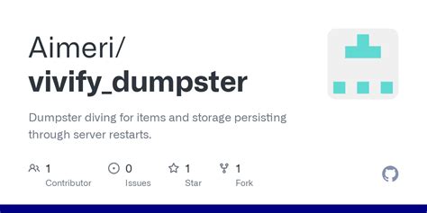 Github Aimerivivifydumpster Dumpster Diving For Items And Storage Persisting Through Server