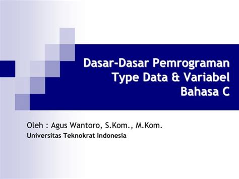 Tipe Data Dan Variabel Pdf