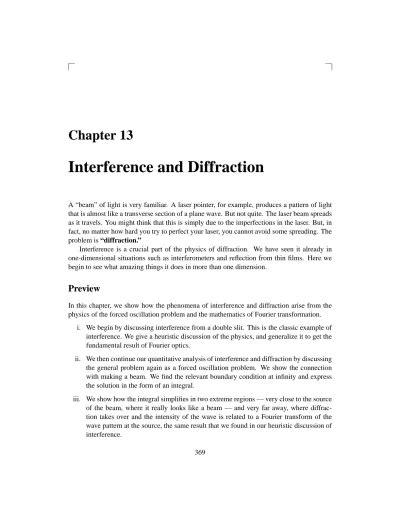 Chapter 13 Interference And Diffraction
