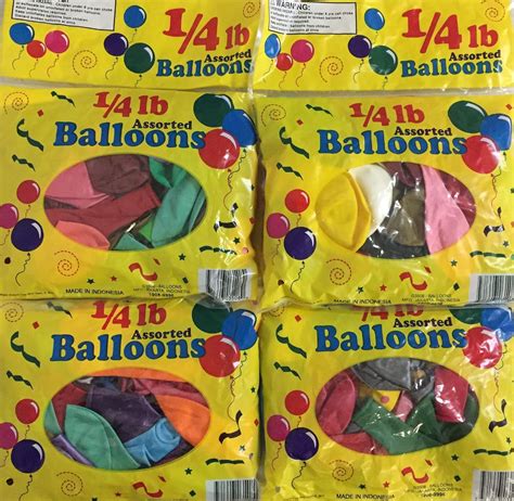 Set Of 4 Packs Of Assorted Colors And Sizes Balloons Toys And Games