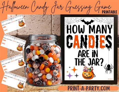 Candy Jar Guessing Game Halloween Candy How Many Candies Are In Ja Printaparty