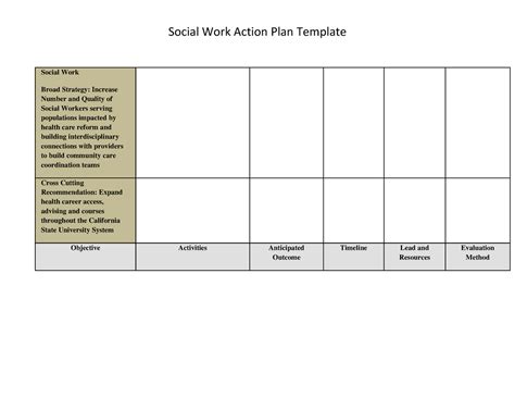 Social Work Action Plan 3 16 12 Social Work Broad Strategy Increase Number And Quality Of