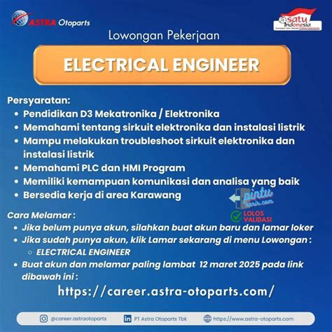Loker Surabaya Sidoarjo Gresik Loker Teknik Elektro 📌 Follow