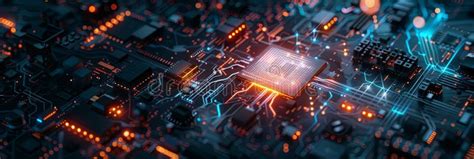 A Close Up Image Of A Modern Microprocessor Or Chip On A Motherboard With Intricate Digital