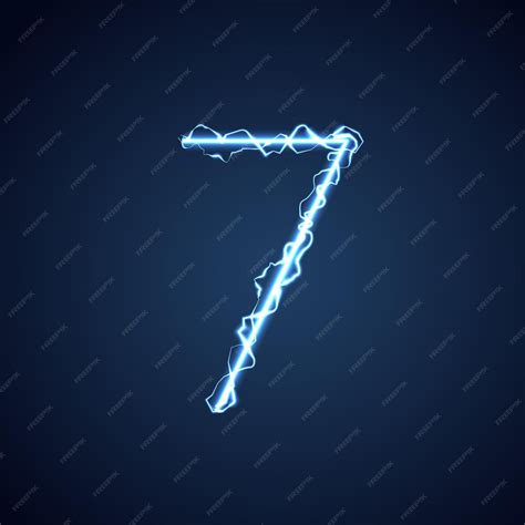 Premium Vector Blue Lightning Style Letter Or Alphabet 7 Lightning