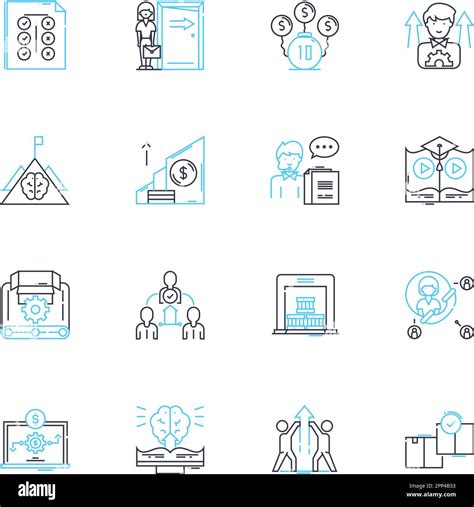 Industry Sector Linear Icons Set Anufacturing Fabrication Assembly