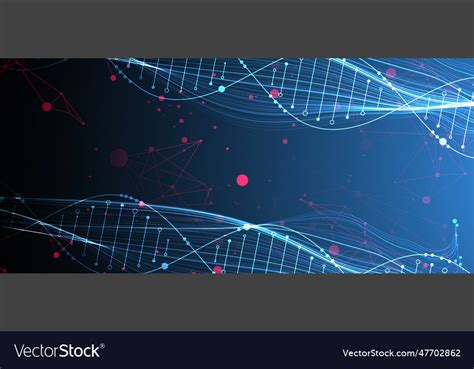 Abstract Dna Background With Plexus Effect Vector Image