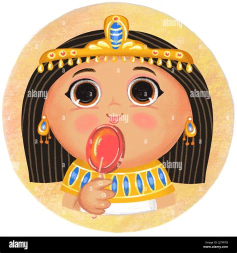 Portrait Of A Happy Cute Girl In A Egyptian Princess Costume Looking Into The Camera