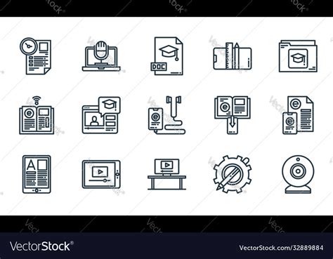 Elearning Line Icons Linear Set Quality Line Set Vector Image