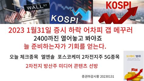 증권마감시황 1월31일 삼성전자 이틀 급락 너무 걱정은 마세요 증시 흐름 영상 보시면서 대응하세요 중국 Pmi확장국면 발표 신규매수는 신호주면 하세요 Youtube