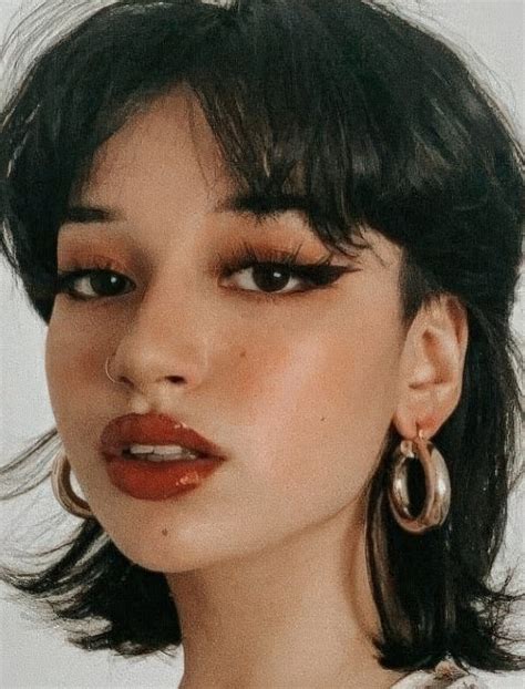 90s Mullet Girl Bangs The Iconic Short Haircut With Edgy Bangs