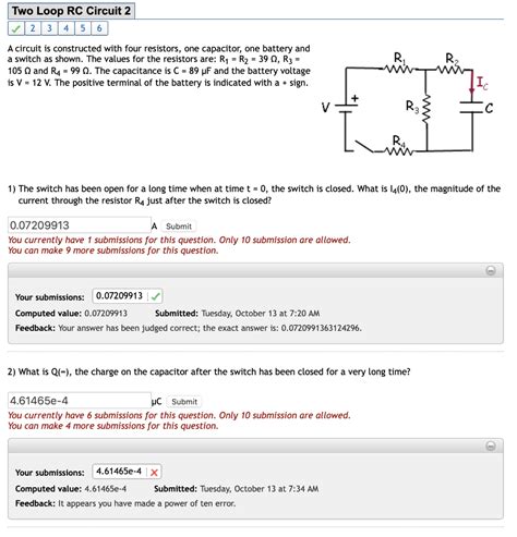 Solved Two Loop RC Circuit 2 72 3 4 5 6 A Circuit Is Chegg Com