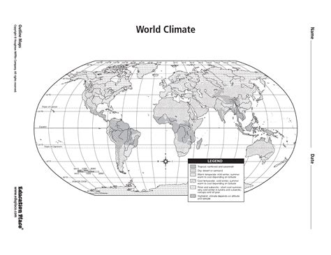 Blank Printable Climate Zone Map