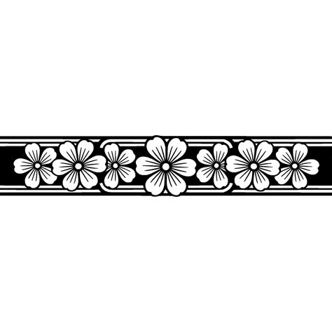 Floral Pattern Border Black And White Elegant 67379377 Vector Art At