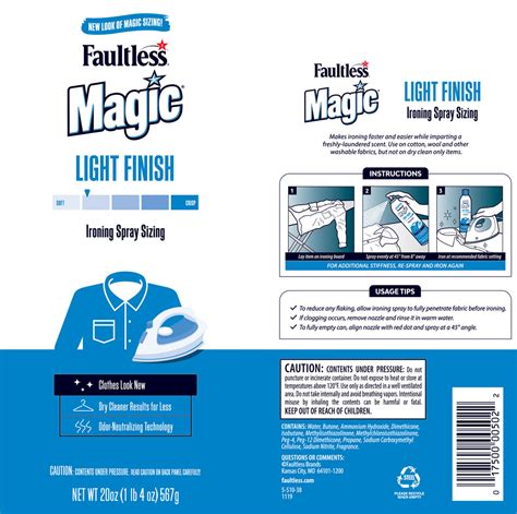 Magic Sizing Light Body Ironing Spray Faultless Brands