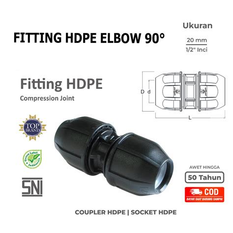 Jual Fitting Hdpe Straight Coupler Ukuran 25 × 25 Mm × 3 4 Inch Sambungan Pipa Hdpe Shopee