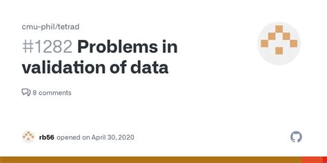 Problems In Validation Of Data · Issue 1282 · Cmu Philtetrad · Github