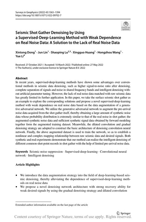 Seismic Shot Gather Denoising By Using A Supervised Deep Learning