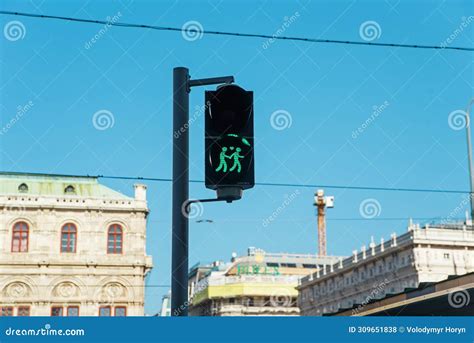 Gay Couple Pictured At A Traffic Light In Vienna Stock Photo Image Of Trafalgar View