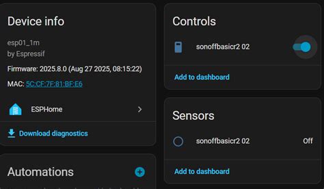Why Sonoff Basic R Has Entities Controls And Sensors ESPHome Home Assistant Community