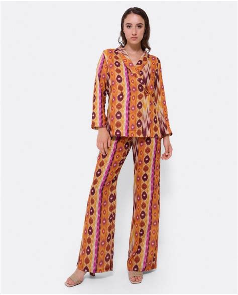 Straight Pants In Ethnic Printed Fabric Sizes M Colors Multicolor