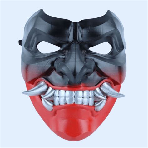 Kabuto Mask With Fangs Black Red Space Armory Japanese Mask And