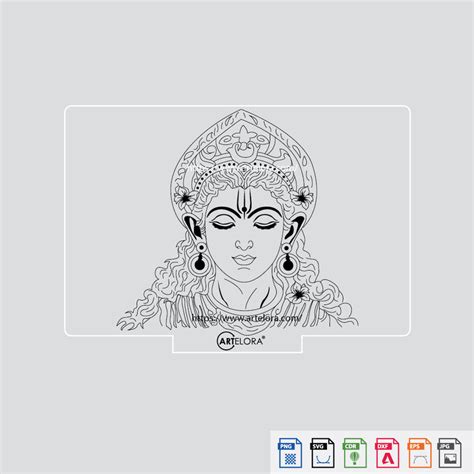 Laser Engraving Jay Shri Ram Drawing Artelora