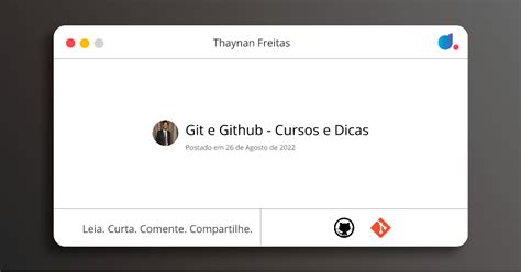 Git E Github Cursos E Dicas Thaynan Freitas Github Git Dio