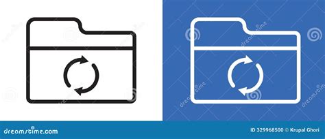 folder sync logo sign set vector outline stock illustration