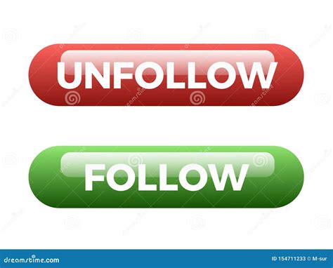 Follow And Unfollow Button On Social Networking Site Stock Vector