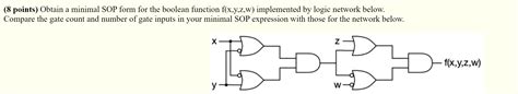 solved 8 points obtain a minimal sop form for the