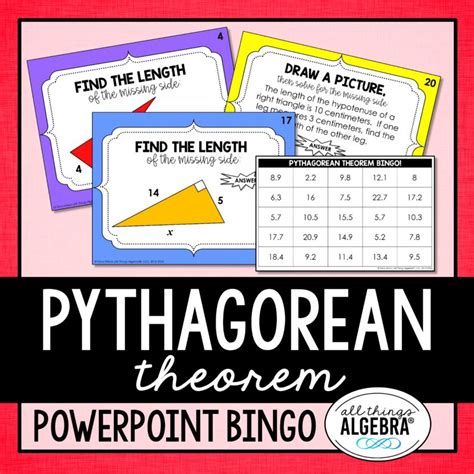 Pythagorean Theorem Bingo Game All Things Algebra®