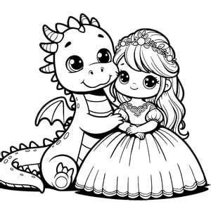 Dragon And Princess Coloring Page To Print Free Pdf Lilocolors