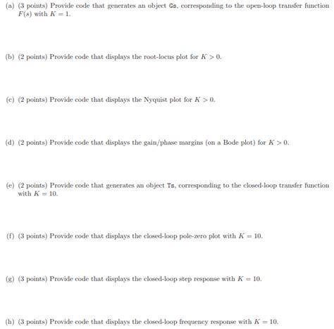 solved consider a negative unity feedback lti system with