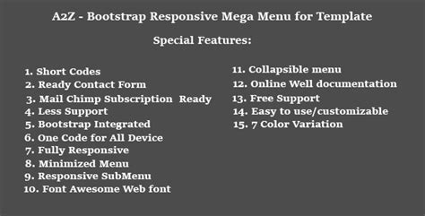 A2z Bootstrap Responsive Mega Menu For Template Codemarket