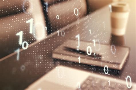 Premium Photo Creative Abstract Binary Code Sketch On Modern Laptop