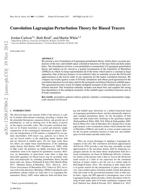 Pdf Convolution Lagrangian Perturbation Theory For Biased Tracers