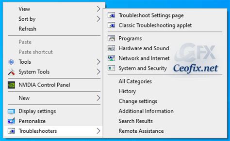 Add Troubleshooters To Your Desktop Right Click Menu