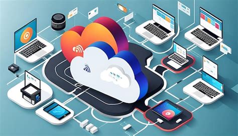 Cloud Office Isometric Flowchart Premium Ai Generated Image